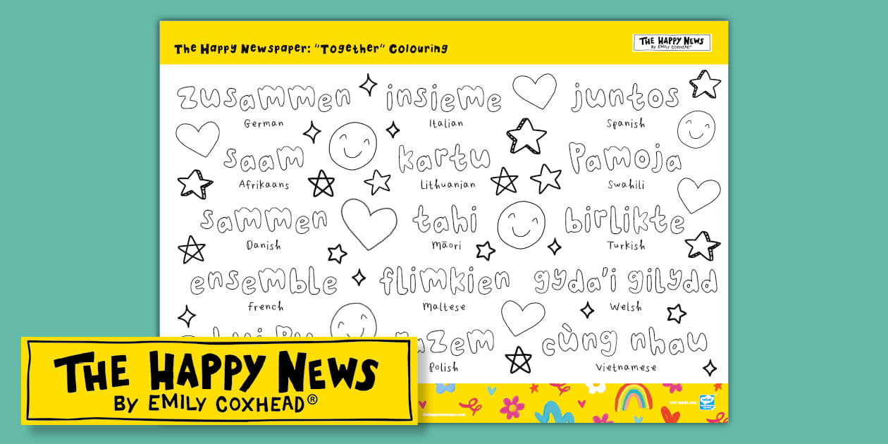 The Happy Newspaper: 'Together' Colouring (teacher made)