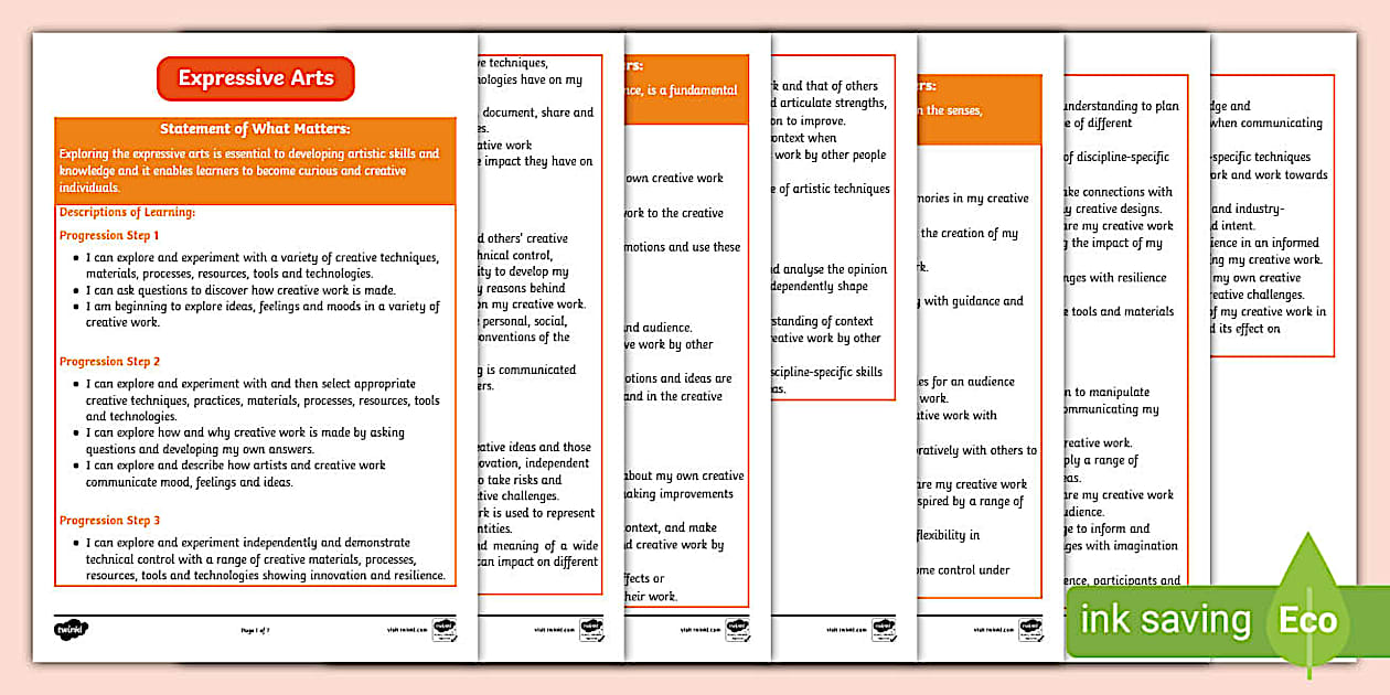 CfW: Expressive Arts Descriptions of Learning Statements