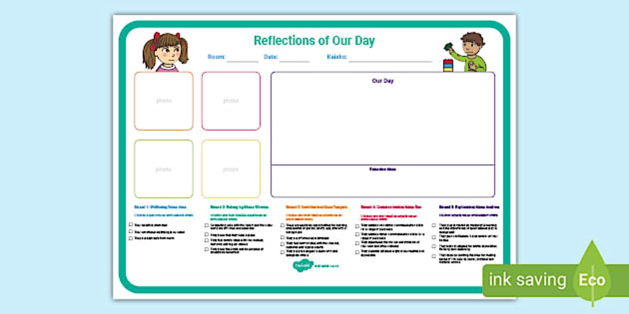 Te Whāriki Daily Reflection Template (NZ ECE) - Twinkl