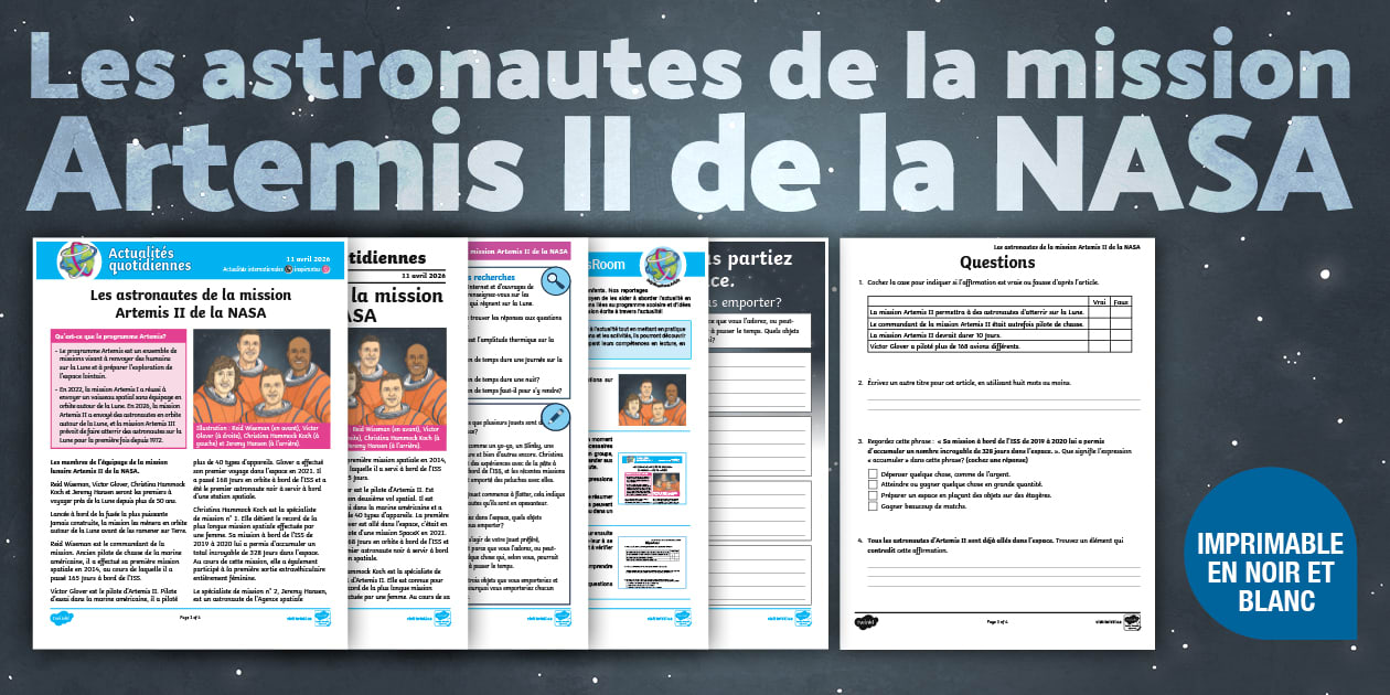 NASA Announces Artemis II Astronauts Daily Newsroom French