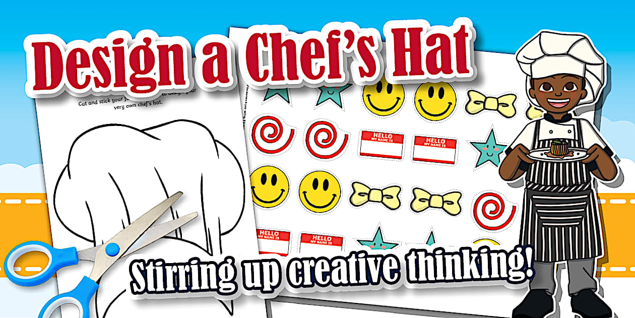 Design a Chef's Hat Cut and Stick Activity