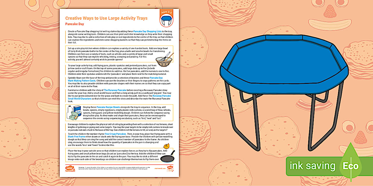 EYFS Ages 3-5 Large Activity Trays: Pancake Day - Twinkl