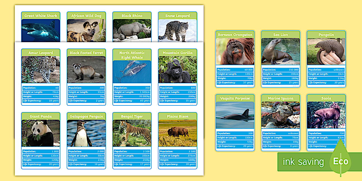 Top Cards: Endangered Animals Game (teacher made) - Twinkl