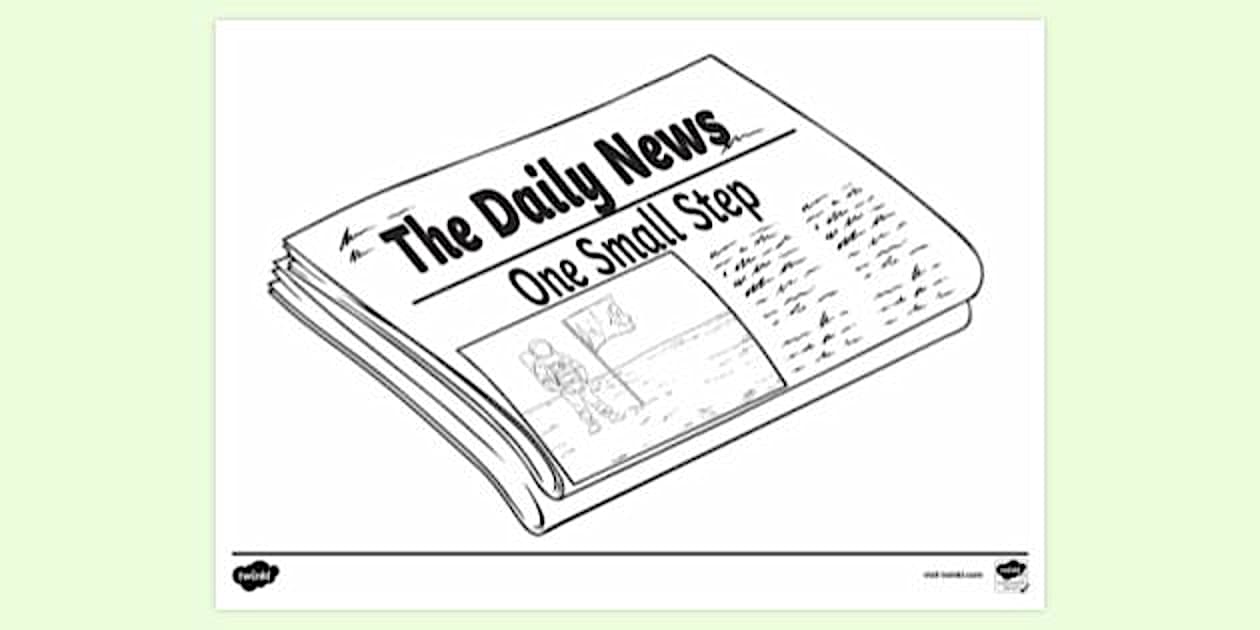 Newspaper Headline Colouring | Colouring Sheet - Twinkl