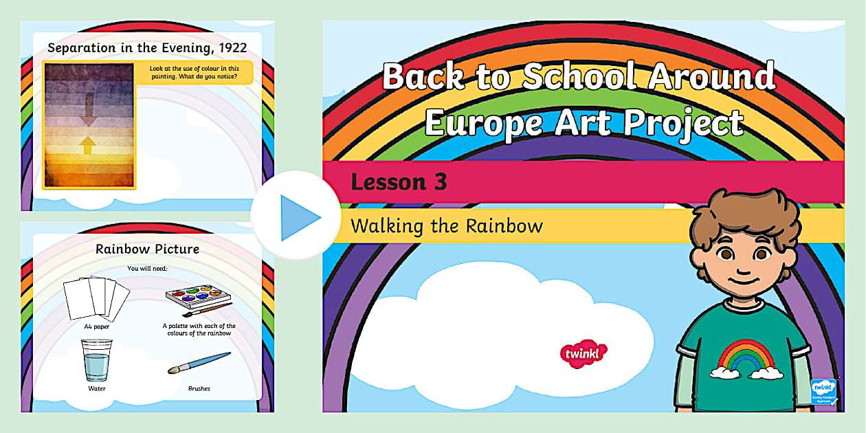 KS1 Back to School Around Europe Art Project Walking the Rainbow PowerPoint