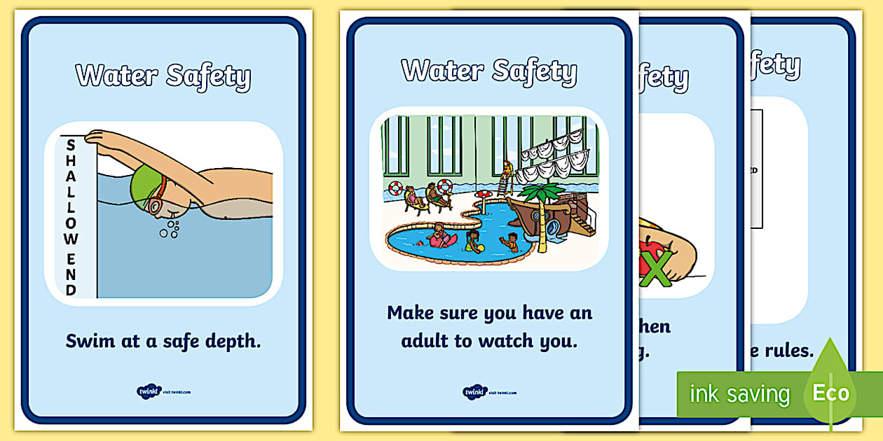 Editable Water Safety Display Posters (teacher made)