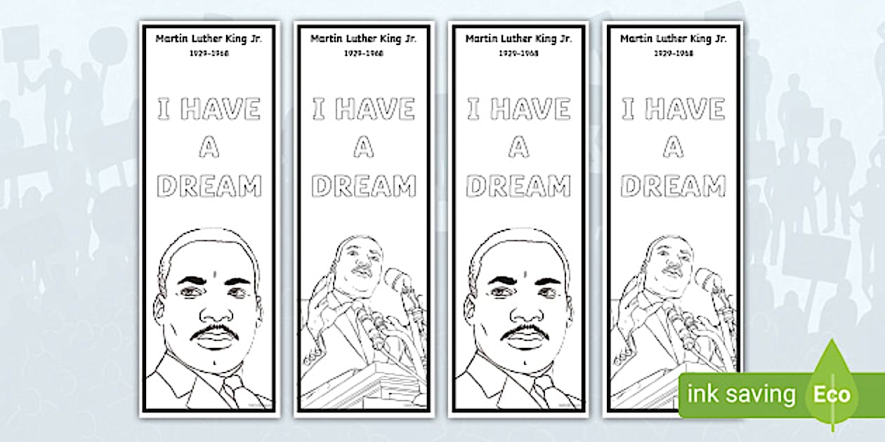 Martin Luther King Bookmarks to Colour – Twinkl Resources