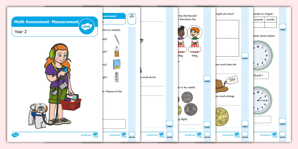 Year 2 Maths Assessment Measurement (teacher made) - Twinkl