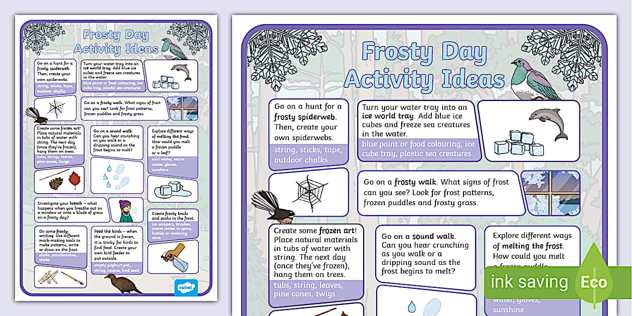 NZ Outdoor Learning: Frosty-Day Activity Ideas - Twinkl