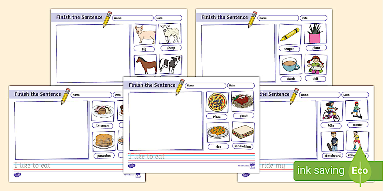 Kindergarten Sentence Starters PDF (teacher made) - Twinkl