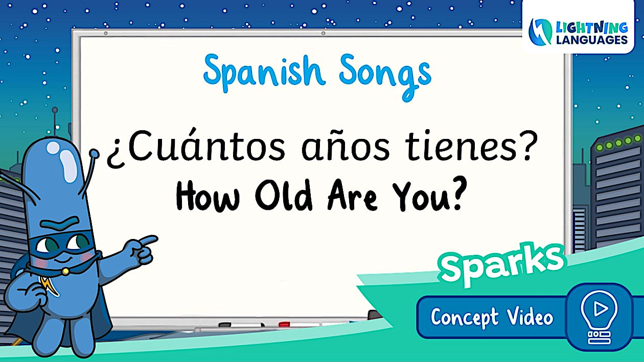 👉 Lightning Languages | How Old Are You In Spanish Song | KS1