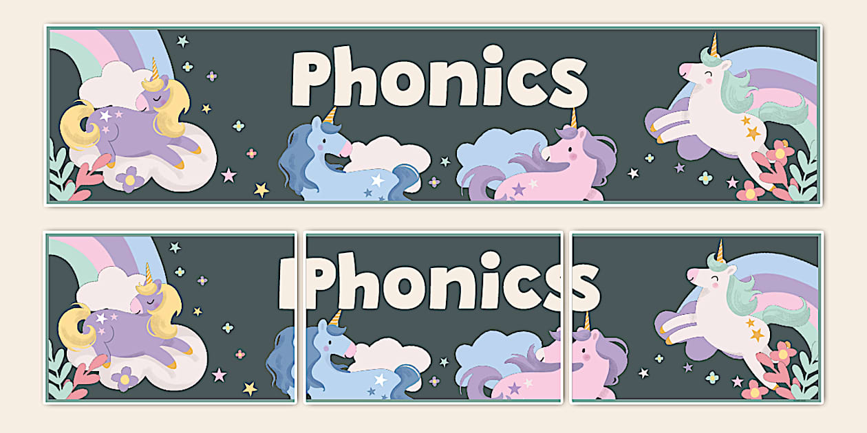 Unicorn-Themed Phonics Display Banner (teacher made)