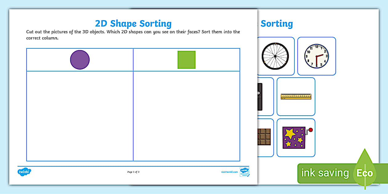 Editable 2D Shape Sorting Activity (teacher made) - Twinkl