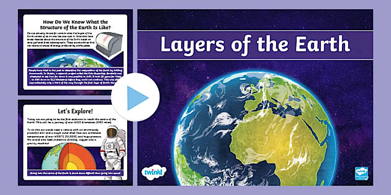 Layers of the Earth PowerPoint - KS2 - Physical Geography