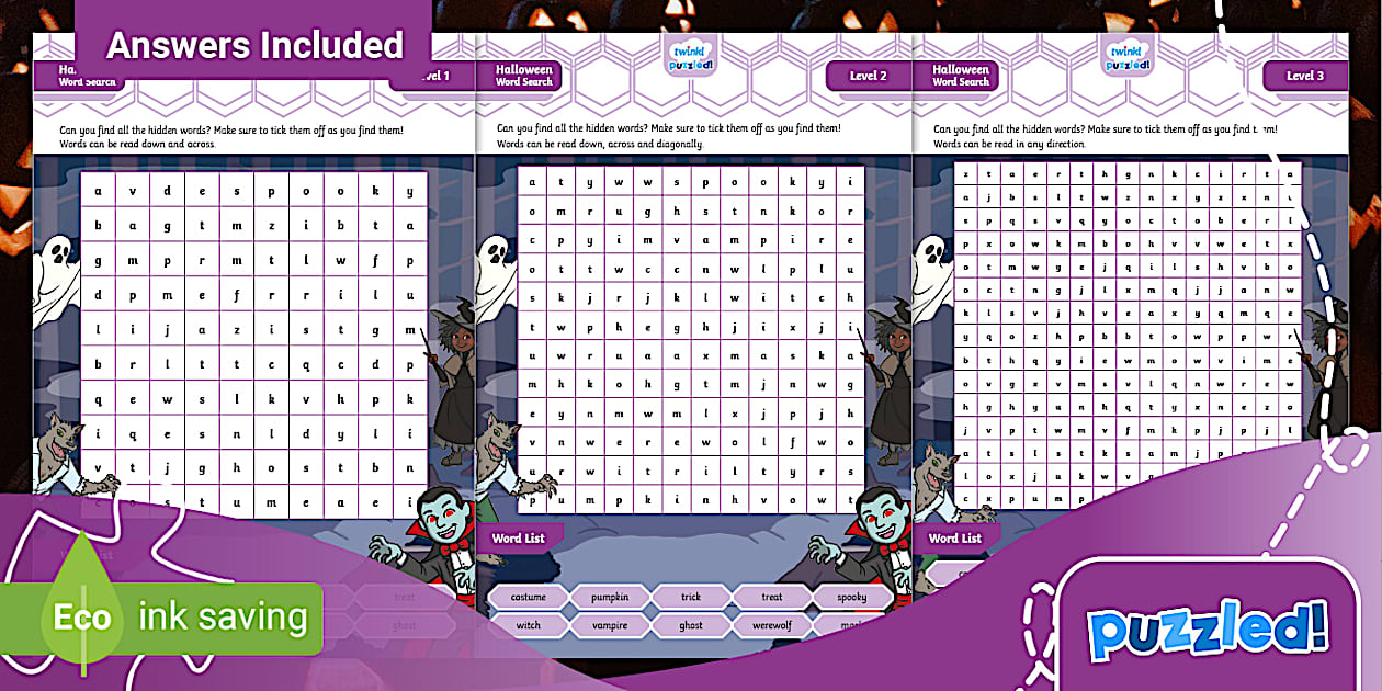 Halloween word search - Twinkl Puzzled - kids - Twinkl