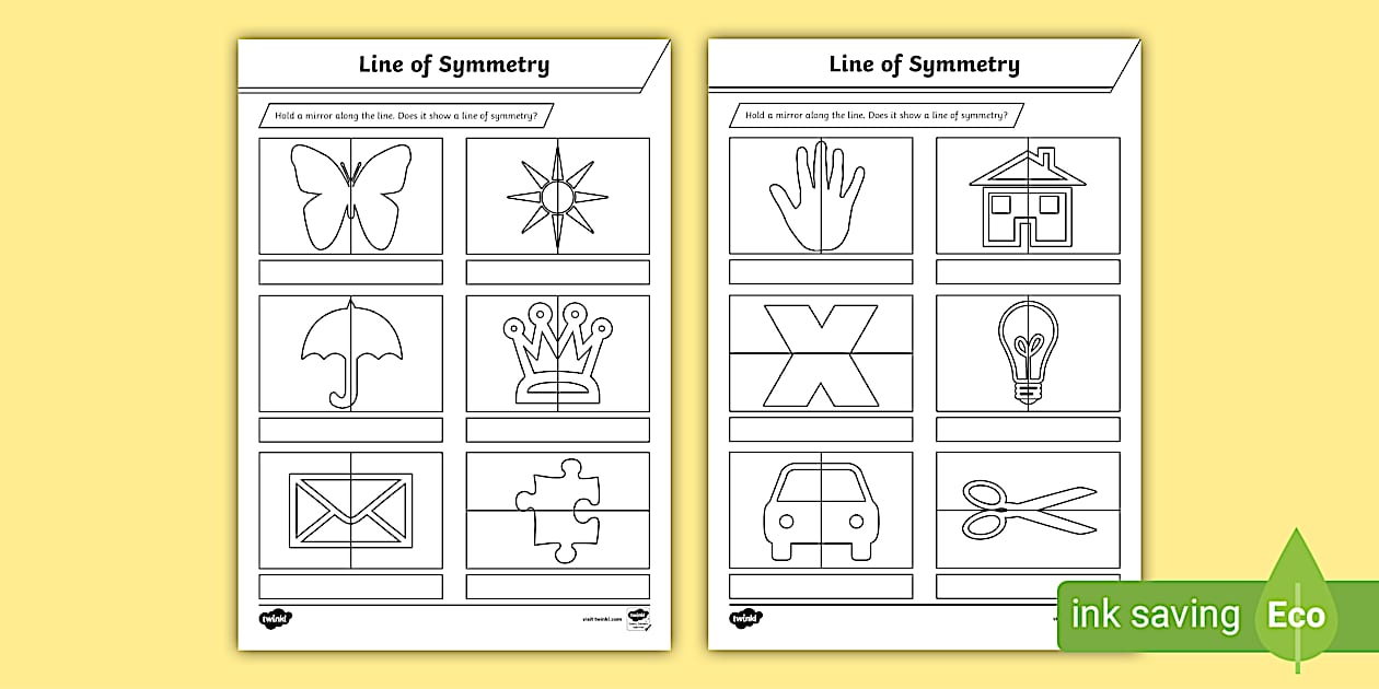 Editable Line of Symmetry Worksheet (l'enseignant a fait)