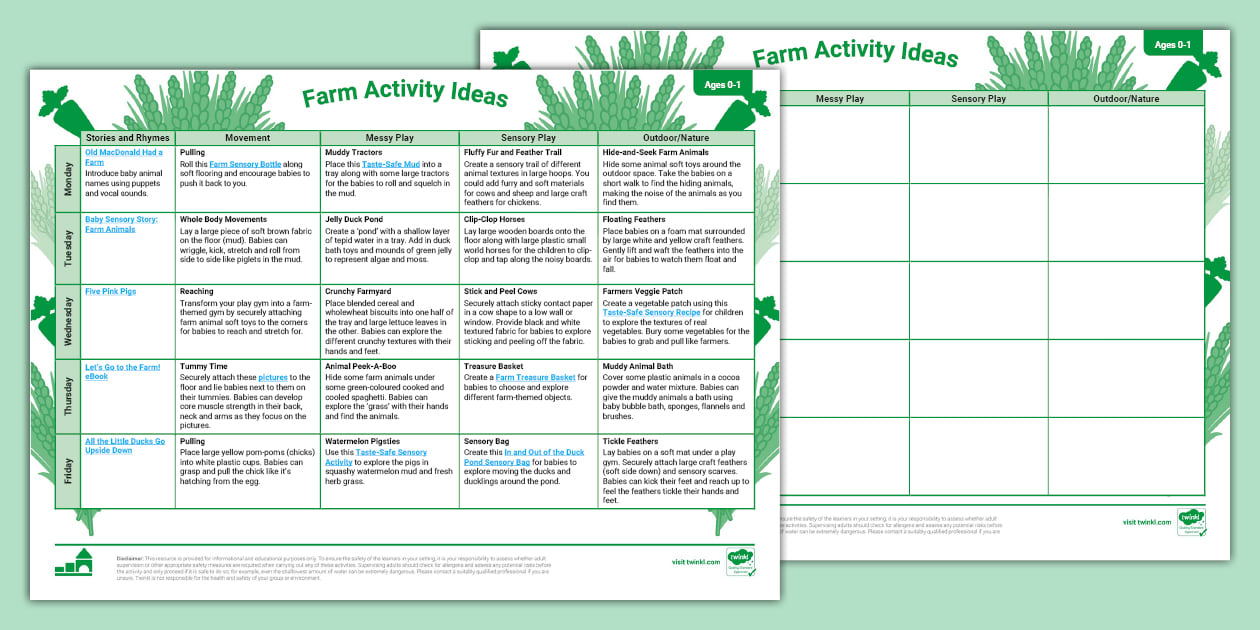 EYFS Baby Room Planning: Farm | Twinkl (teacher made)