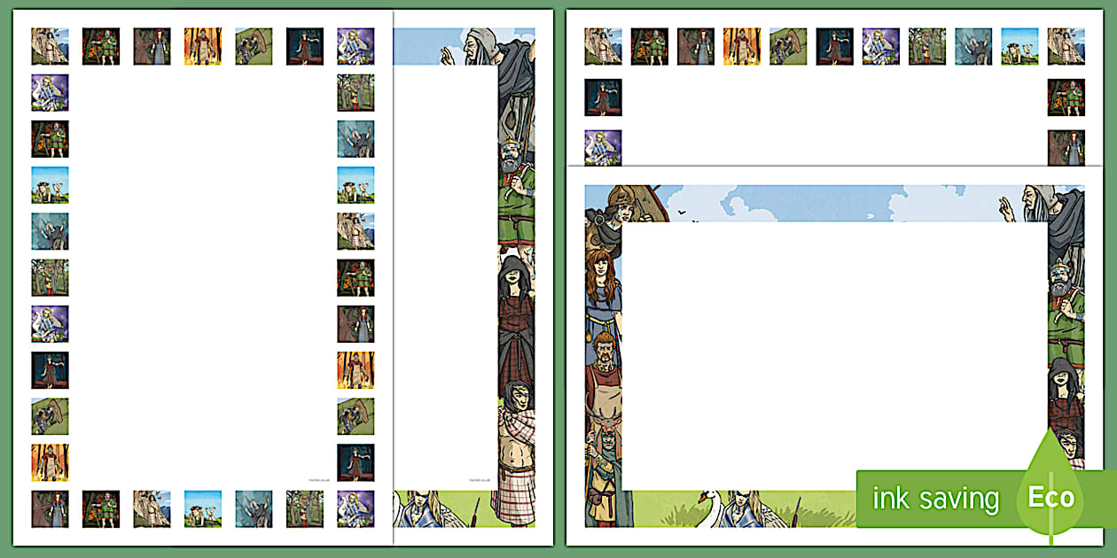 Editable Irish Celtic Gods and Goddesses Page Border Pack
