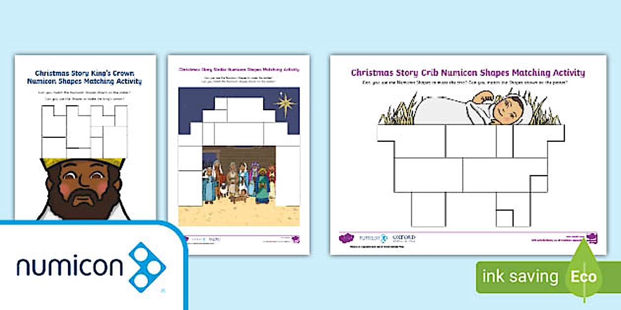 👉 Christmas Story Numicon Shape Matching Activities Pack