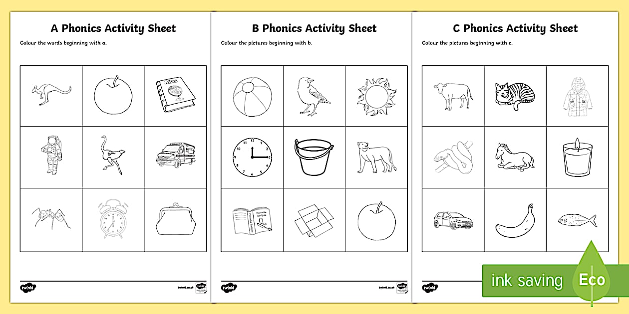Phonics Coloring Worksheet / Worksheets Resource Pack - Phonics Coloring