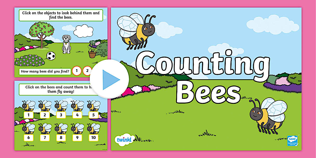 1-10 Find the Bees and Count Interactive PowerPoint - Twinkl