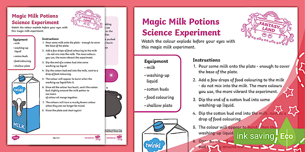 Magic Milk Potions Science Experiment (professor feito)