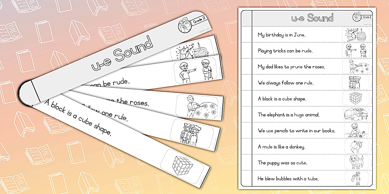 Grade 2 Phonics Reading Strips u-e (teacher made) - Twinkl