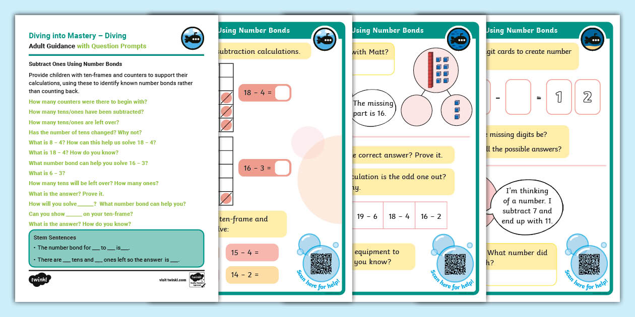 👉 Y1 DIM: Step 6 Subtract Ones Using Number Bonds