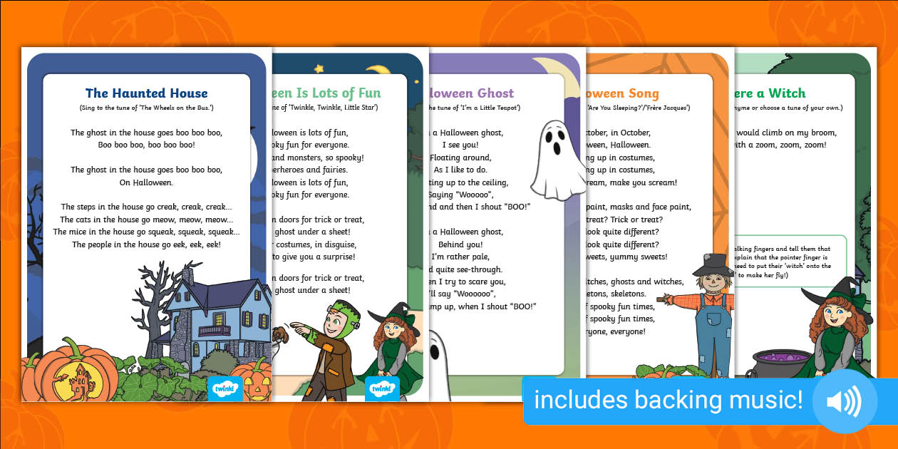 Halloween Rhymes - Halloween Songs - (teacher made) - Twinkl