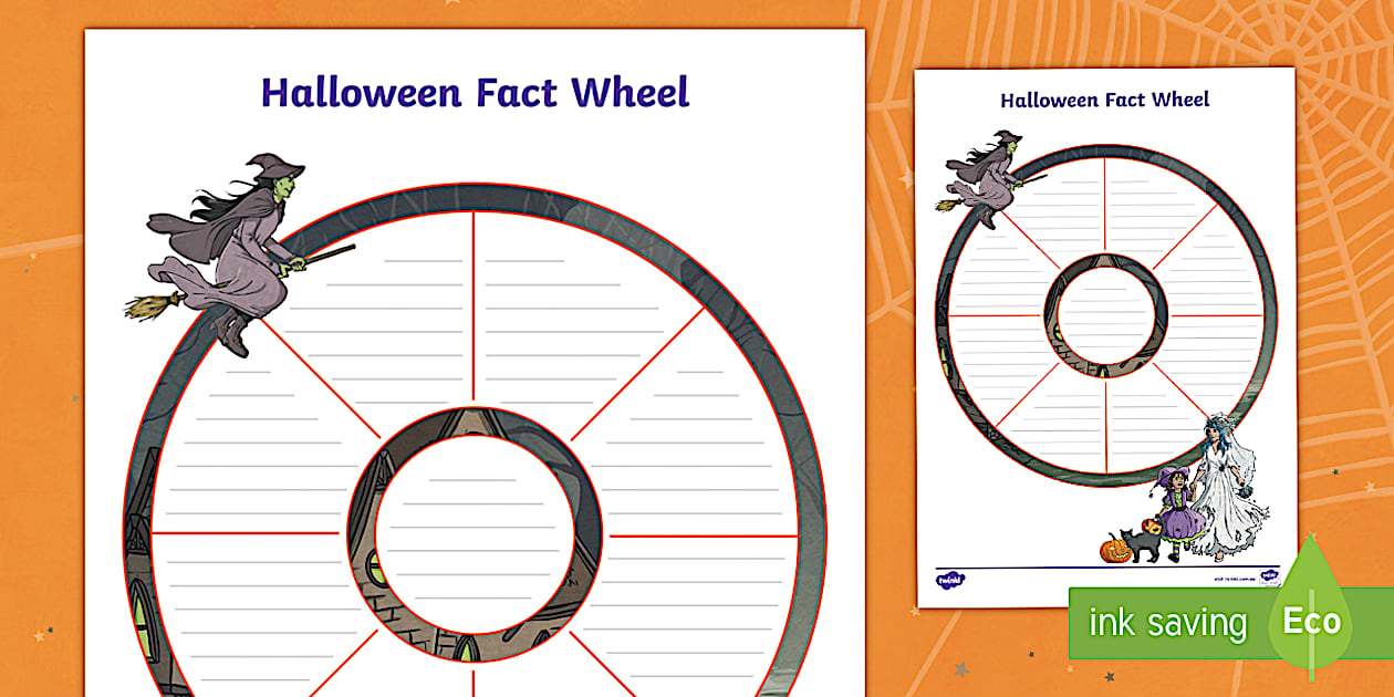 Halloween Fact Wheel Worksheet (teacher made) - Twinkl