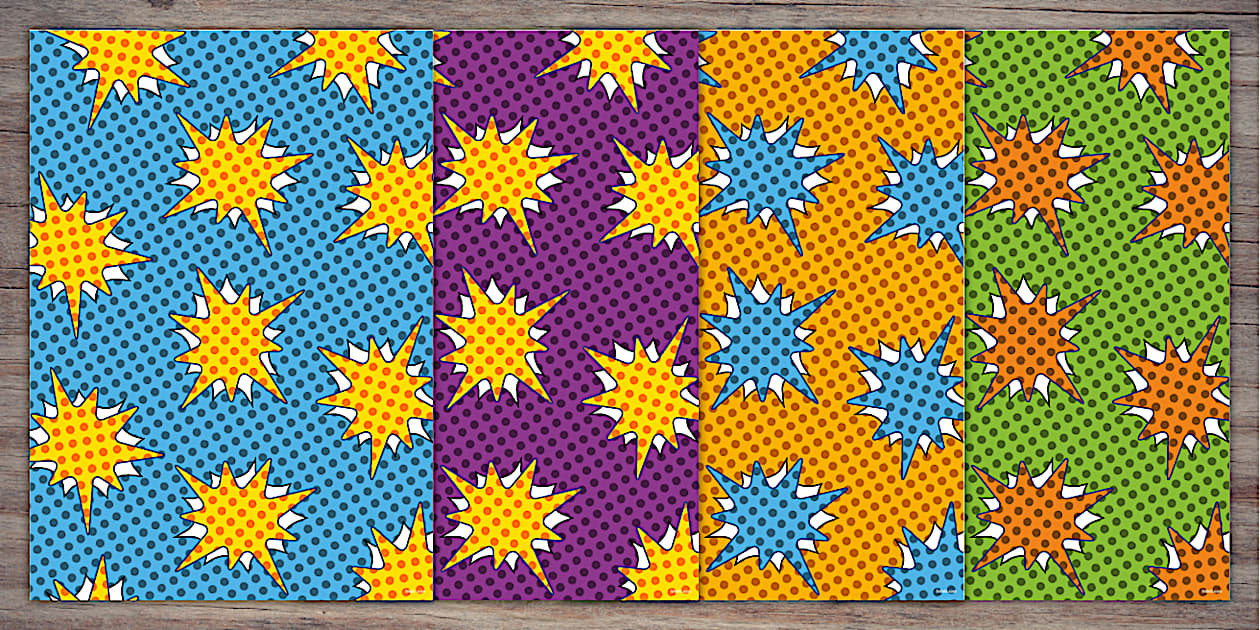 Superhero Pattern A4 Sheets | Twinkl Party (teacher made)