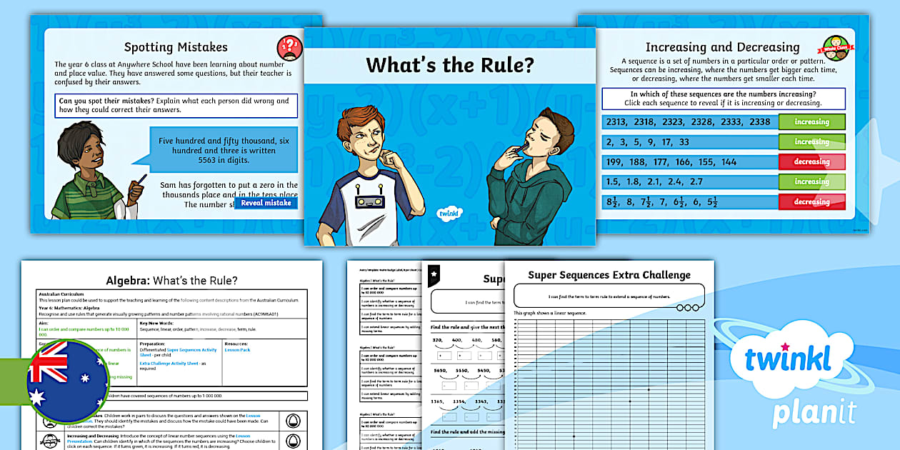 Year 6 Algebra: Super Sequences Lesson 1 (teacher made)