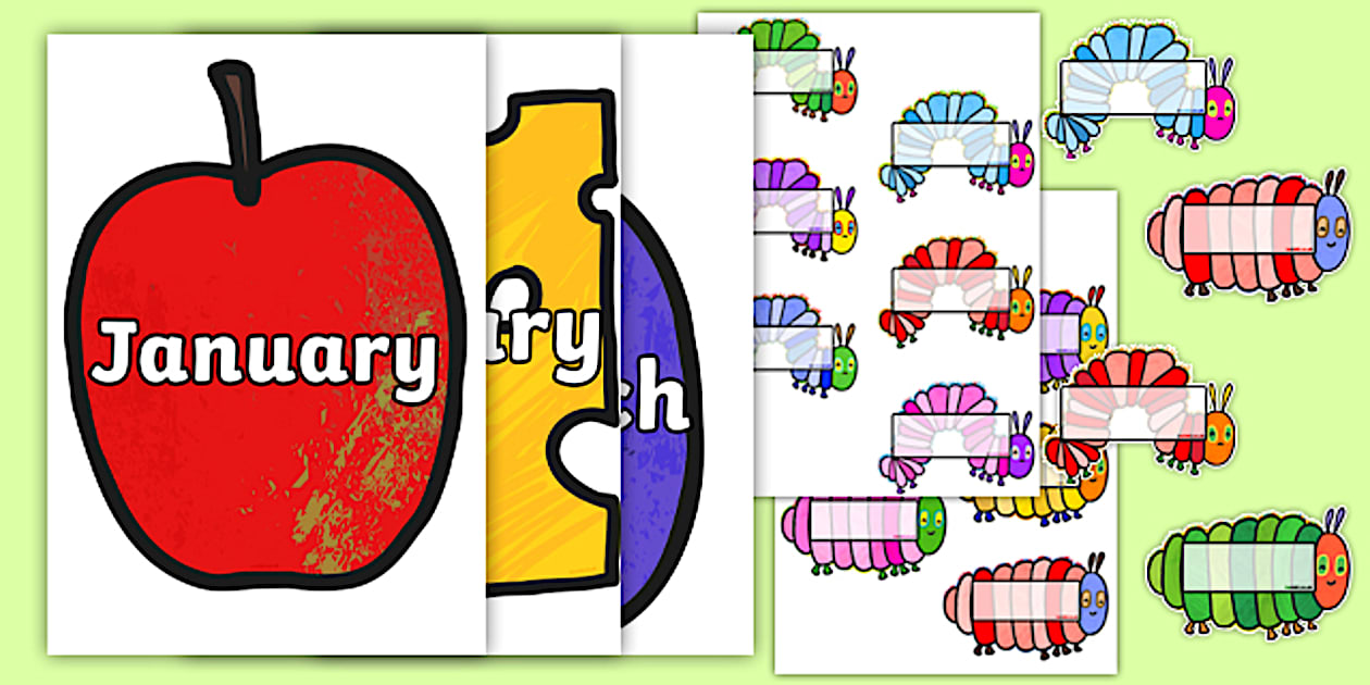 Cursive Birthday Display Pack to Support Teaching on The Very Hungry