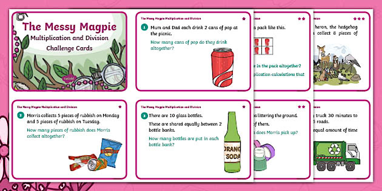 The Messy Magpie Multiplication and Division Differentiated Challenge Cards