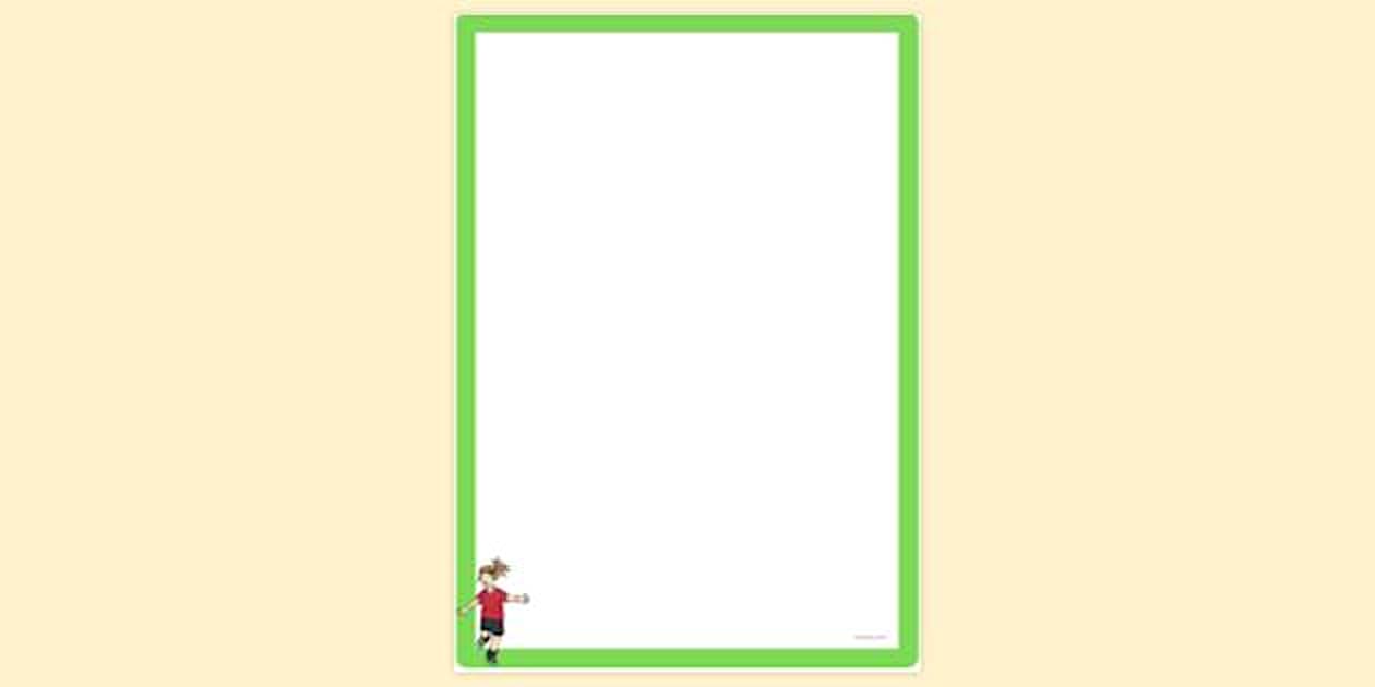 Simple Blank Girl Playing Rugby Page Border | Page Borders