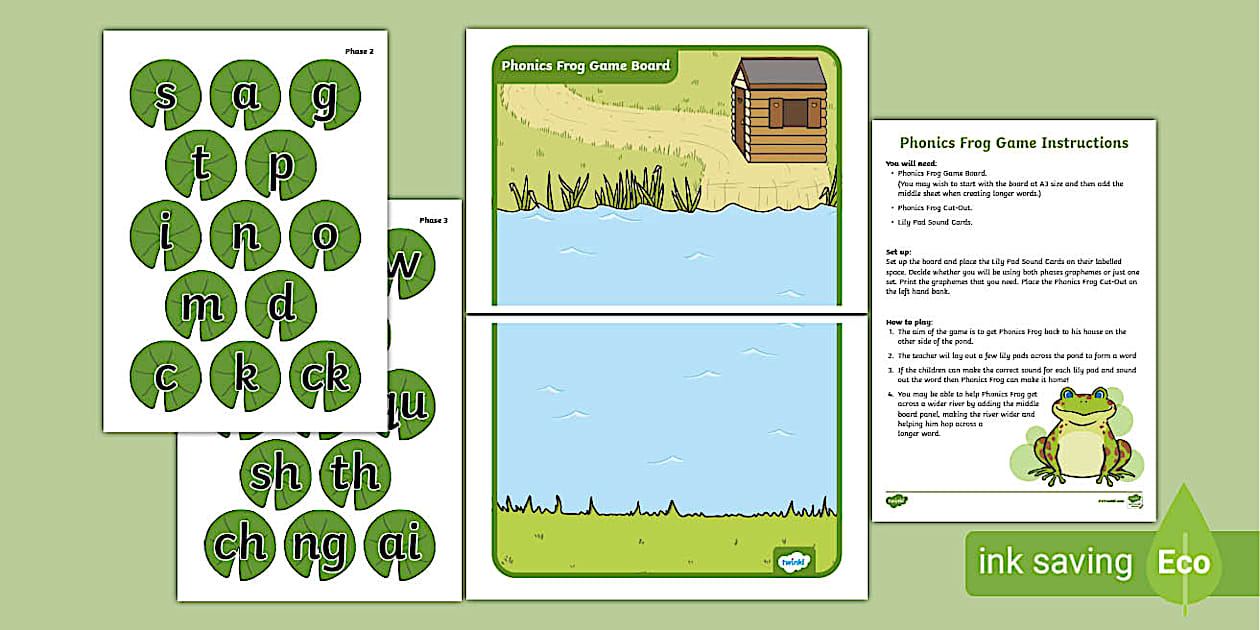 Phase 2 and 3 Phonics Frog Blending Game | Twinkl - Twinkl