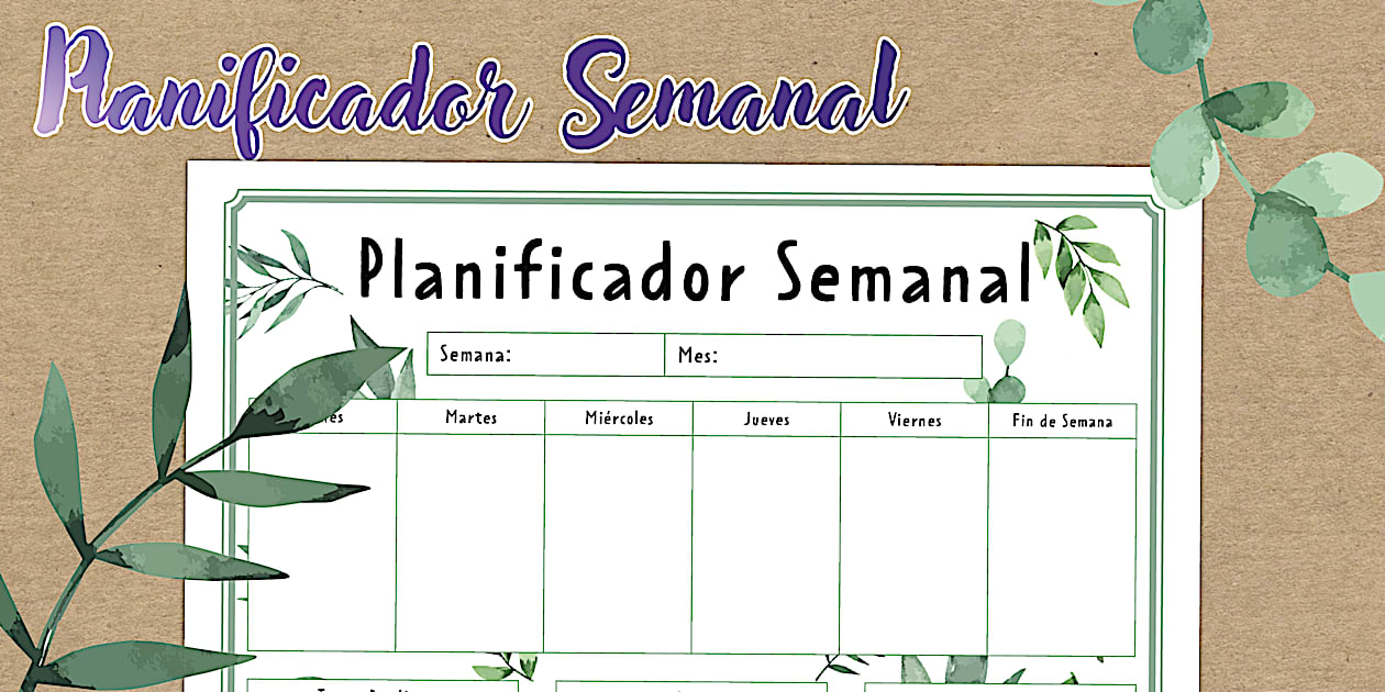 Planificador Semanal para Imprimir - Twinkl Argentina