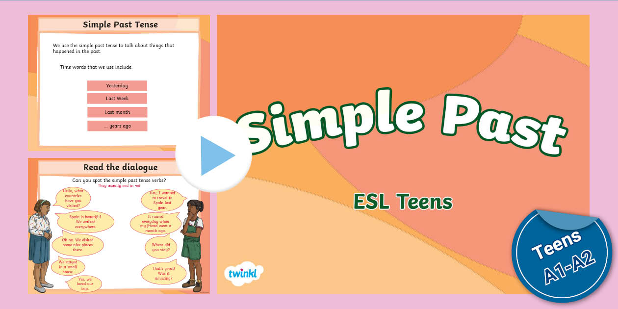 ESL Simple Past Tense PPT [Teens, A1-A2] - Twinkl