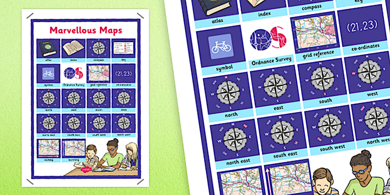 Marvellous Maps Word Grid (teacher made) - Twinkl
