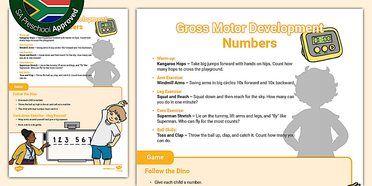 Preschool Gross Motor Development Lesson Plan - Numbers