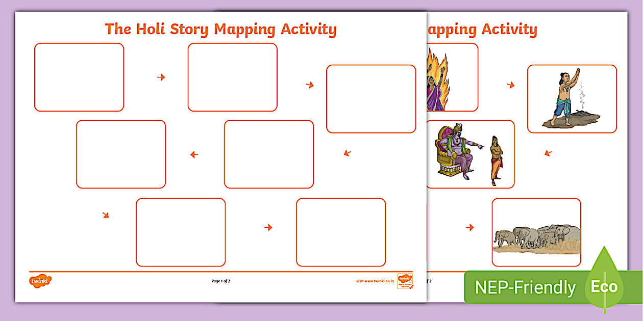 The Holi Story Mapping Activity (teacher made) - Twinkl