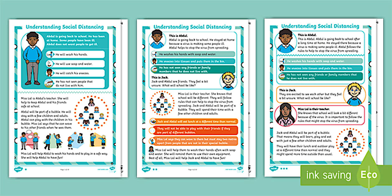 KS1 Understanding Social Distancing Reading Comprehension Age 5-7