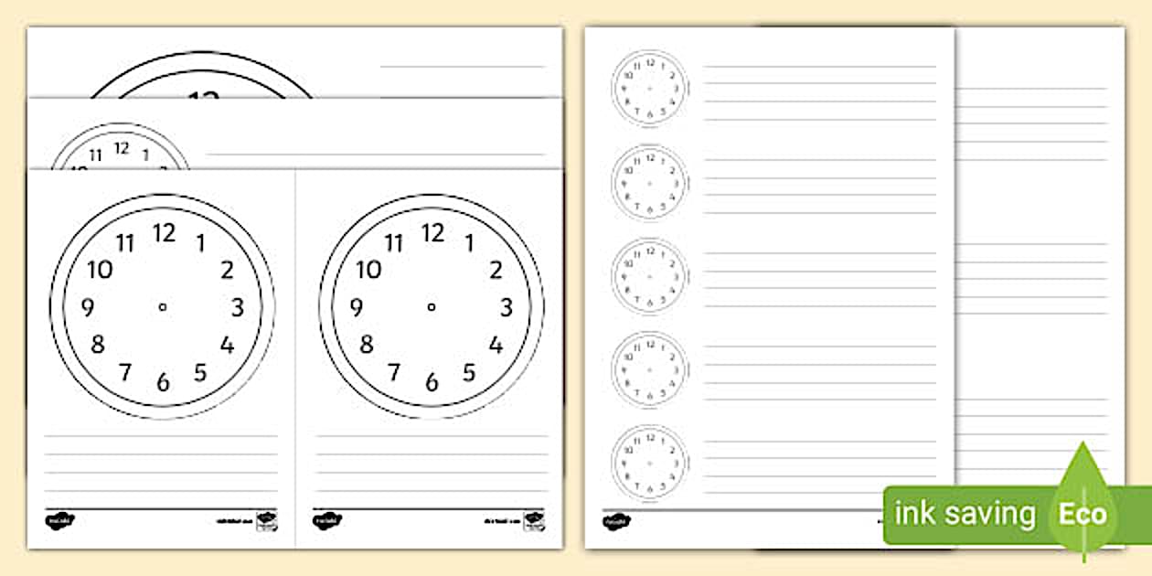 Blank Clock Templates - Telling the Time Resource - Twinkl