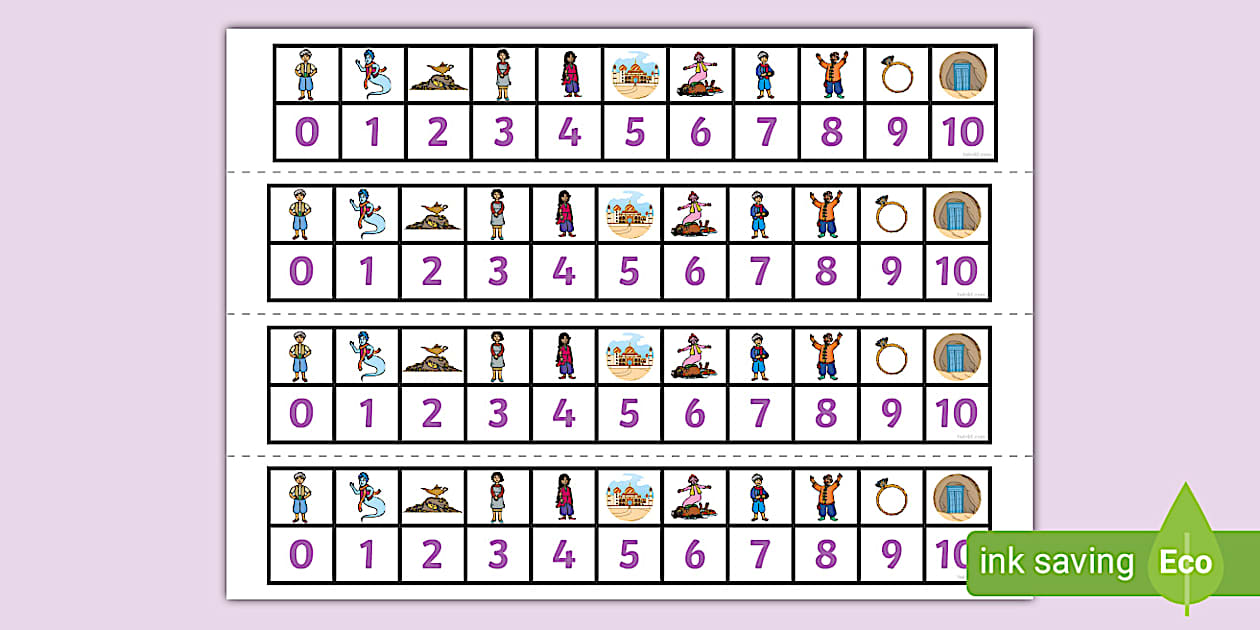 Aladdin Number Track 0 10 (teacher made) - Twinkl