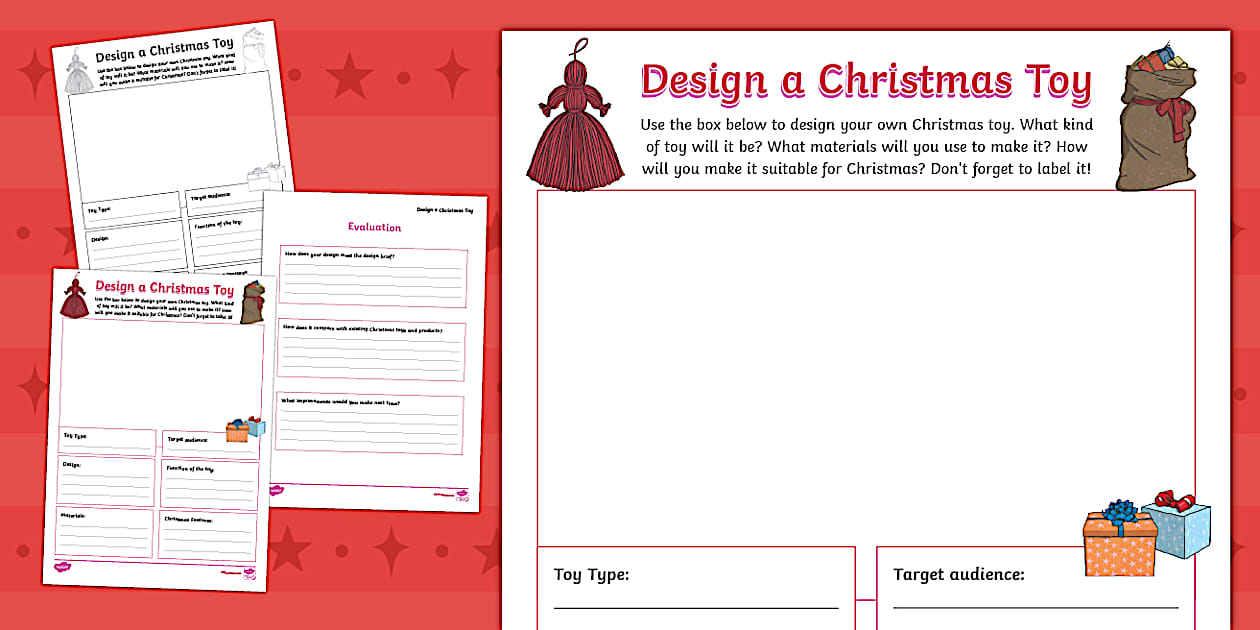 Design a Christmas Toy Worksheet (teacher made) - Twinkl