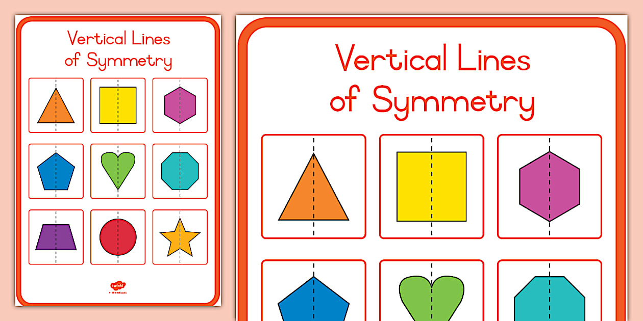 Grade 1: Vertical Lines of Symmetry Display Poster - Twinkl