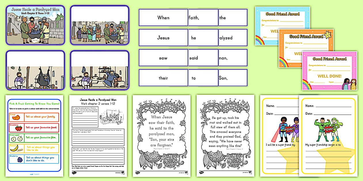 Jesus Heals a Paralyzed Man Teaching Pack - Twinkl