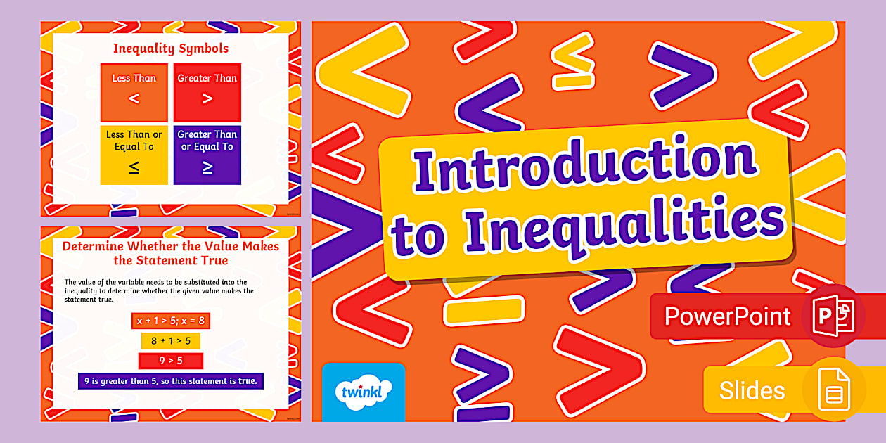 Sixth Grade Introduction to Inequalities PowerPoint & Google Slides