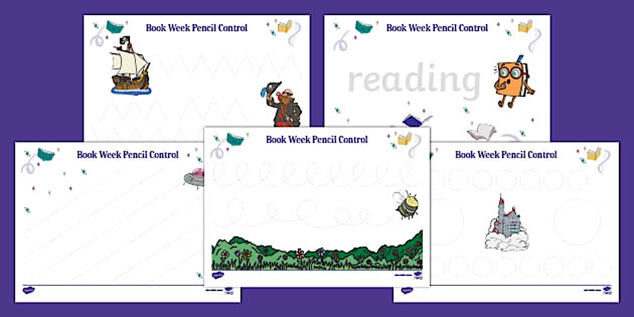 Book Week Pencil Control Activity (teacher made) - Twinkl