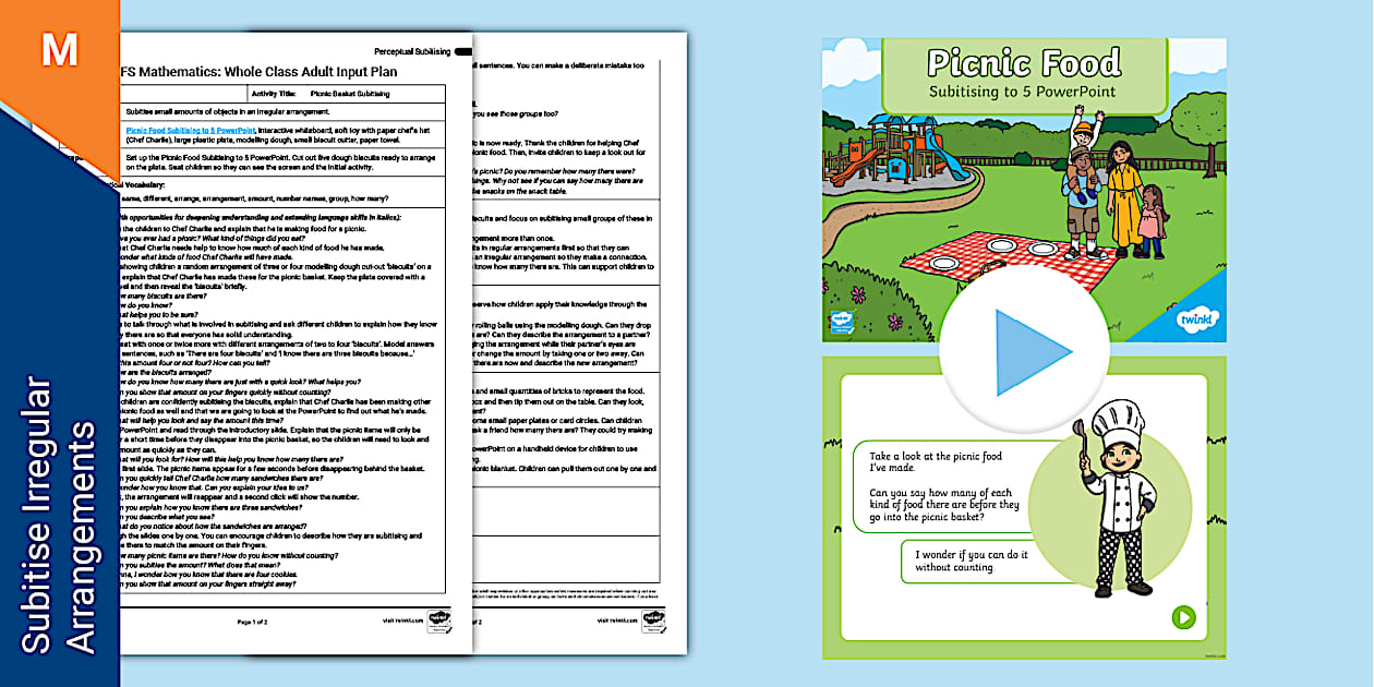 👉 EYFS Maths: Picnic Basket Subitising Adult Input Planning